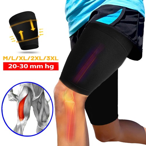 Thigh Support Brace Upper Leg Compression Sleeve Hamstring Quad Strain ...