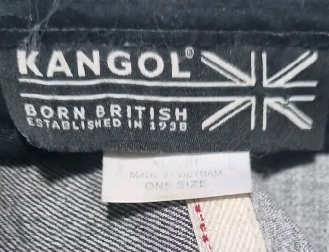 Kangol Denim Panel Trucker Cap Leather Strap - One Size - Black Grey ...