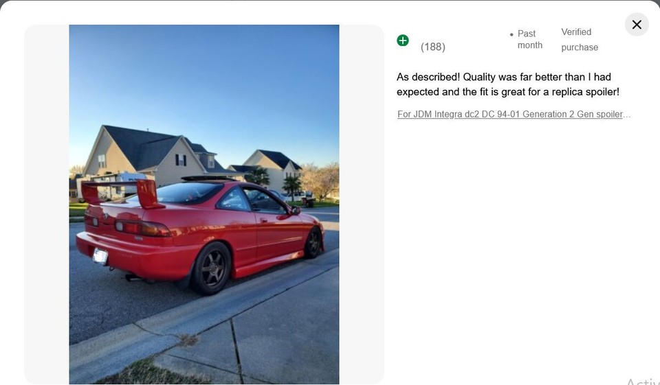 For JDM Integra dc2 DC 94-01 Generation 2 Gen spoiler wing ITR TypeR ...