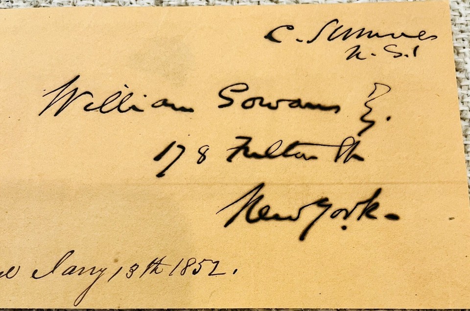 1852 CHARLES SUMNER CIVIL WAR FREE FRANK COVER FULL PSA/DNA LETTER DIED ...