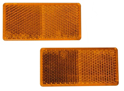 2 "MINI" Amber Rectangle Reflectors, Self Adhesive, Installs in secs | eBay