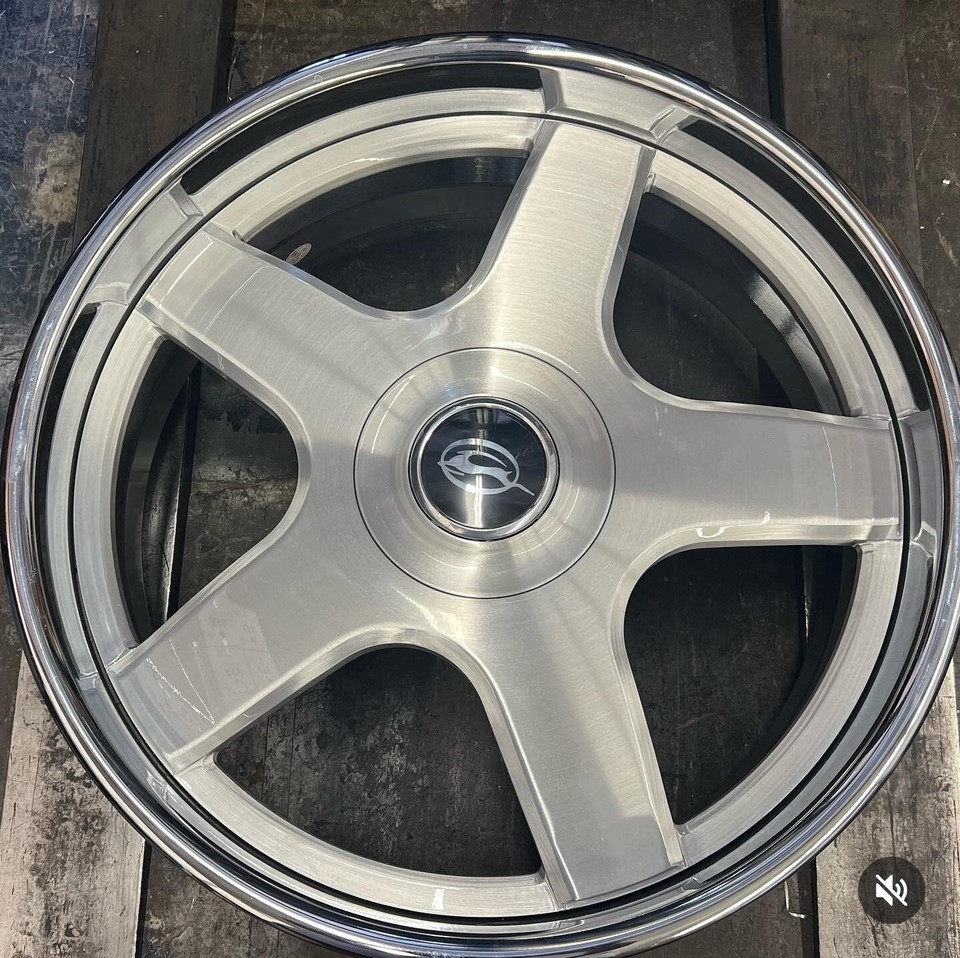 24" Inch STAGGERED Brushed Face Replica Impala SS 5x127 2pc Wheels Rims ...