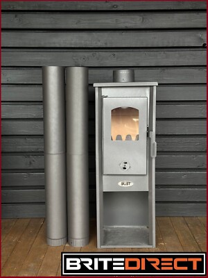 Patio heater 6kW outdoor fire wood burner log Woodburner stove 2m pipe ...