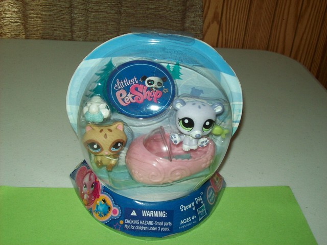 Littlest Pet Shop LPS 1681 Polar Bear 1682 Raccoon Snowy Day in Bad ...