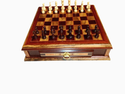 Vintage Chess Box solid hard wood mahogany and marri hand made to ...