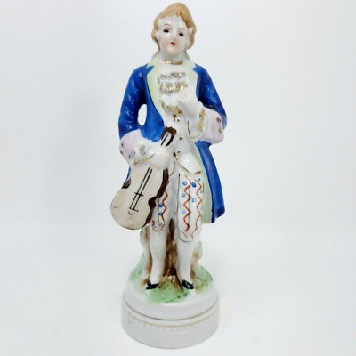 Occupied Japan Porcelain Figurine Colonial Musician Violin Player Hand ...