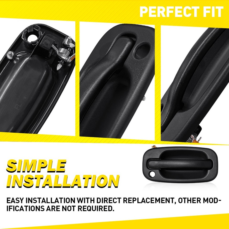 4X For Chevy GMC Extended Cab Exterior Door Handle Front Door Handle w ...
