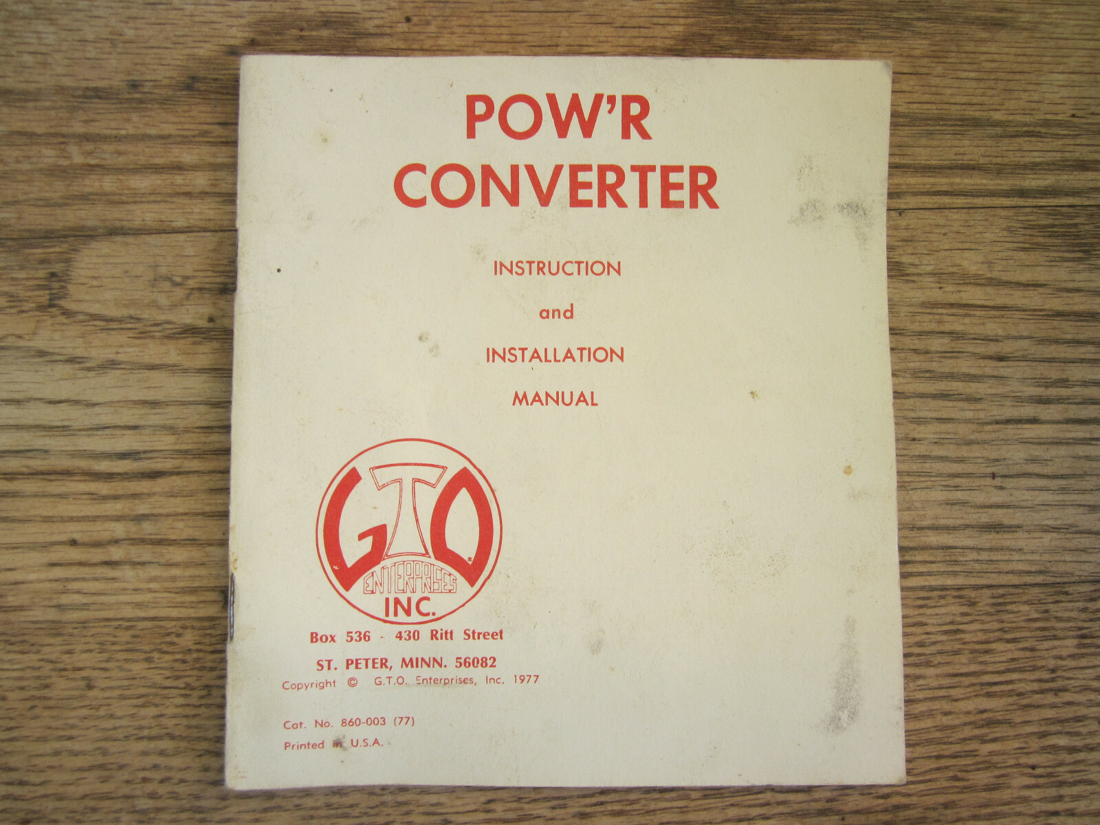 GTO Enterpises Power Converter POW’R 12Vdc-110vac Volts Vintage RV ...
