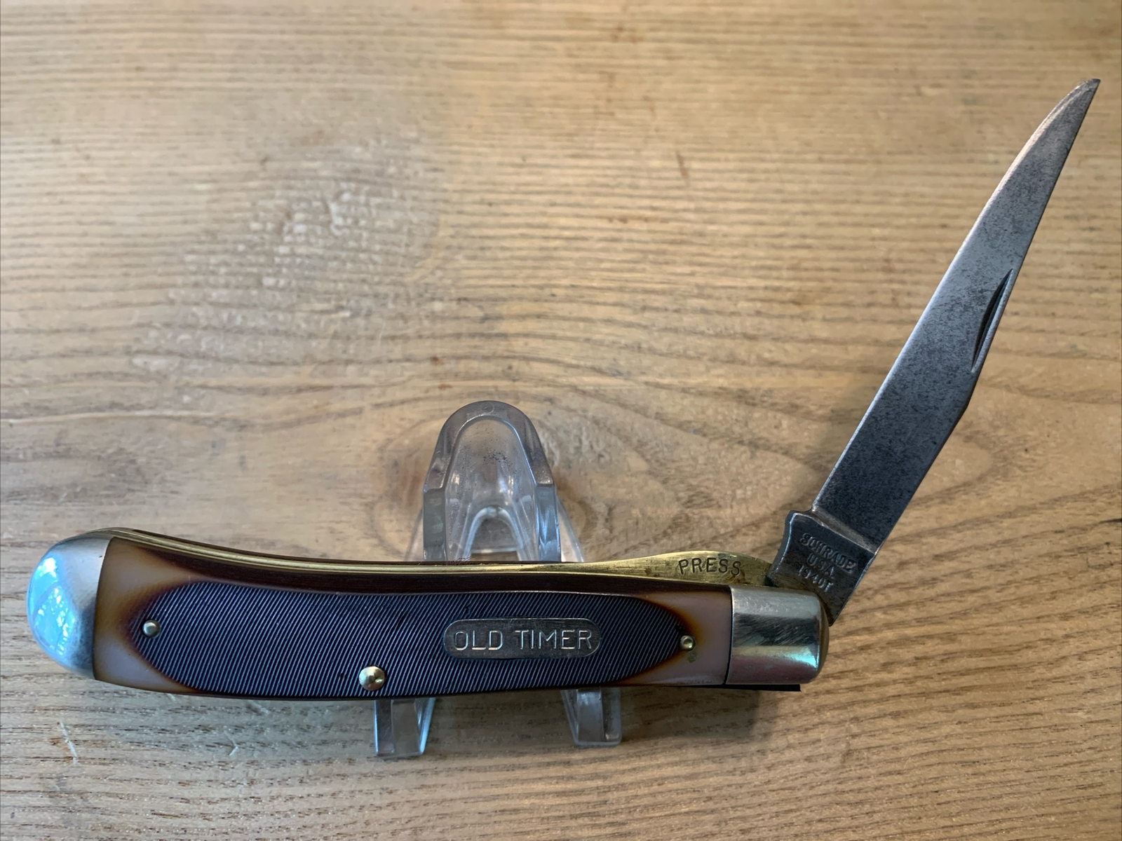 VINTAGE SCHRADE OLD TIMER USA #194OT SAWN BONE TRAPPER 3 7/8” POCKET ...