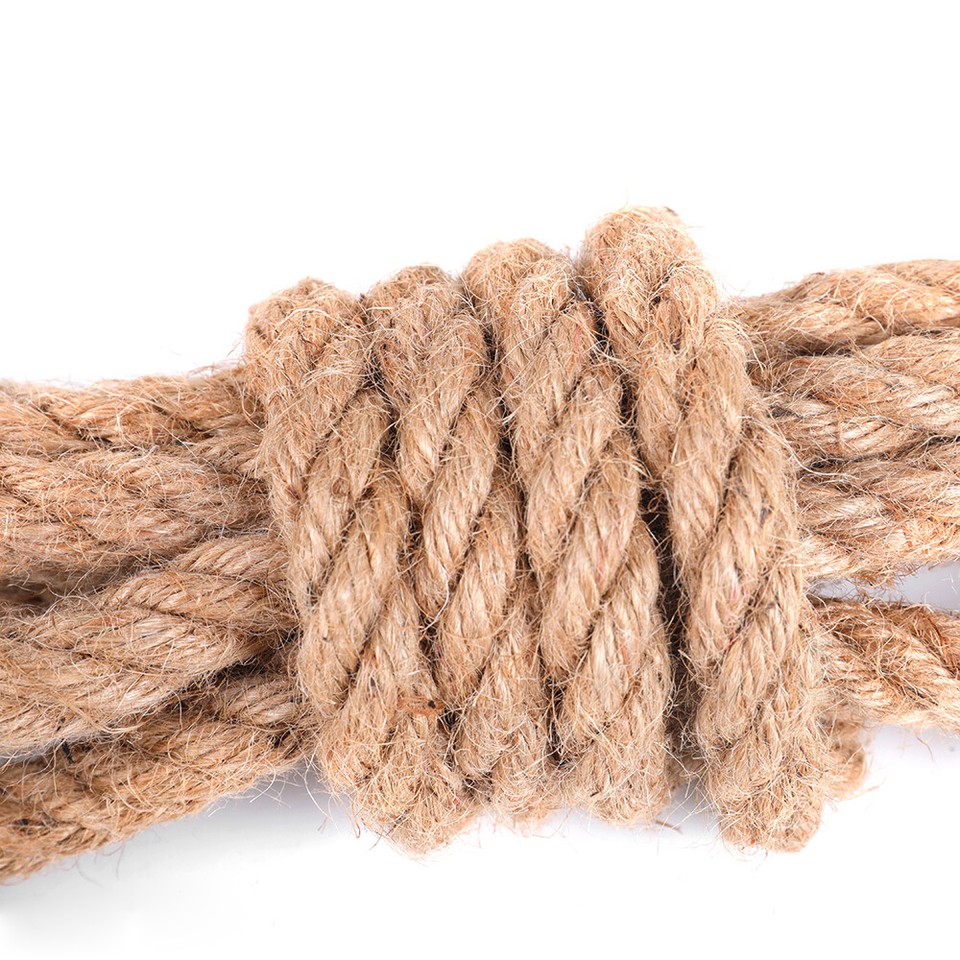 Natural Thick Hemp Rope Twisted Strong Jute Rope 4-Strand Burlap Rope ...