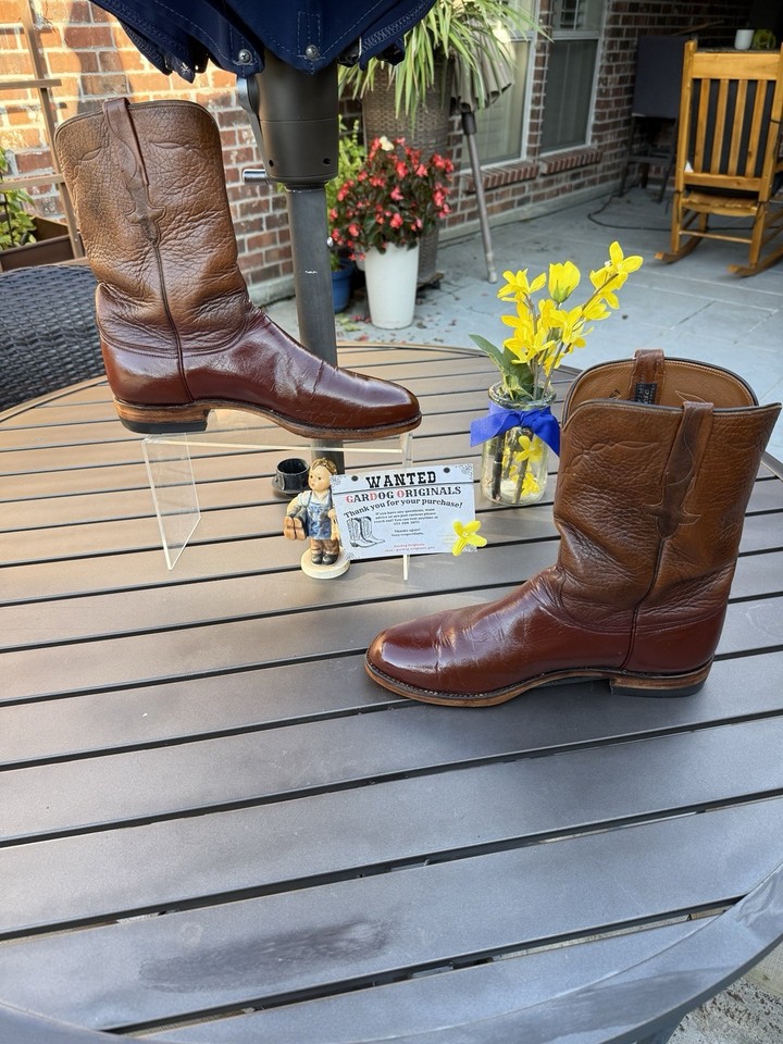 Lucchese Cowboy Roper Recolor 11 D Brown Vintage New Heel Cap | eBay
