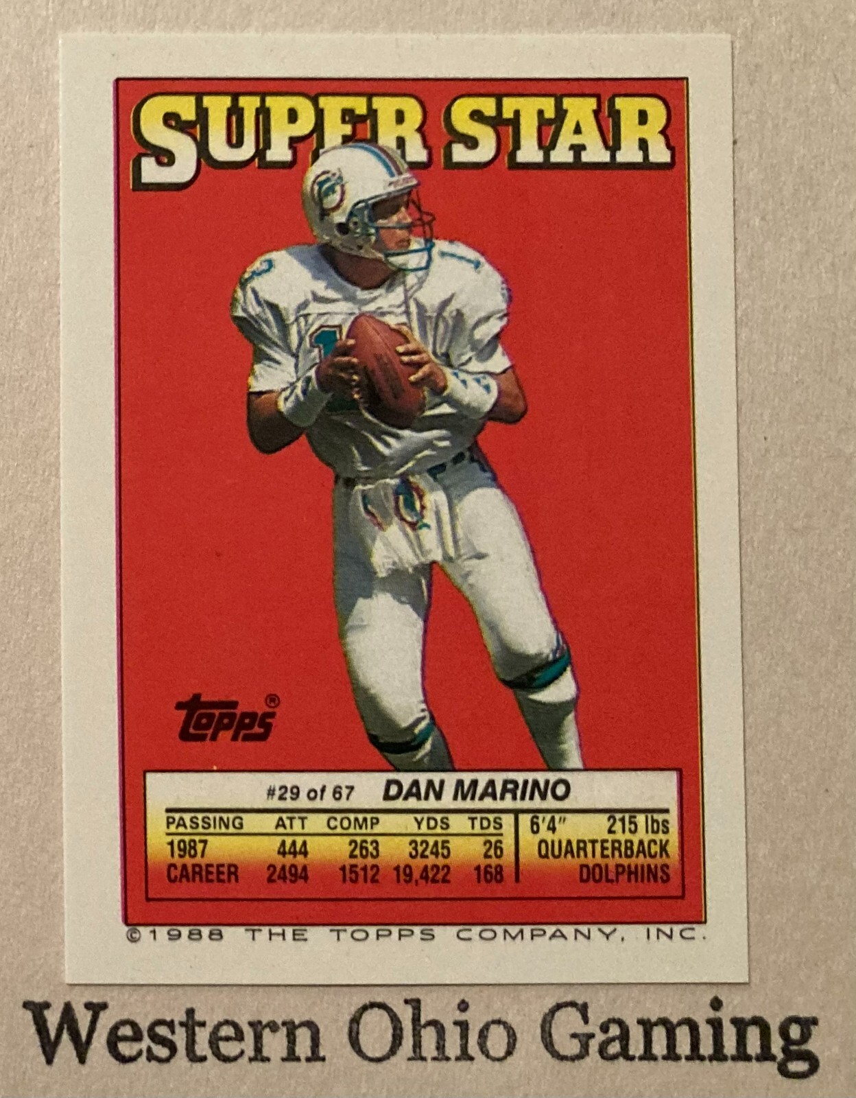 1988 Topps Dan Marino #29 Sticker Card | eBay