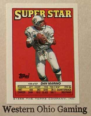 1988 Topps Dan Marino #29 Sticker Card | eBay