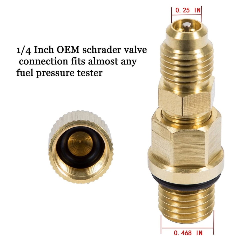 Fuel Pressure Test Fitting Adapter with Schrader Valve For 2003-2010 ...