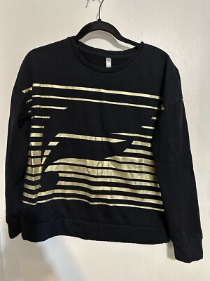 Women’s Fabletics Logo Cropped Sweatshirt, Blk/ Gold Detail, M, EUC | eBay