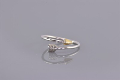 Two Tone Sterling Silver Dimensional Wrap Around Arrow Band Ring 925 Sz: 5 | eBay