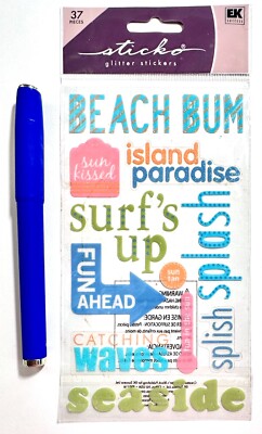 Sticko Beach Bum Stickers Scrapbooking Embellishment Card Making | eBay UK