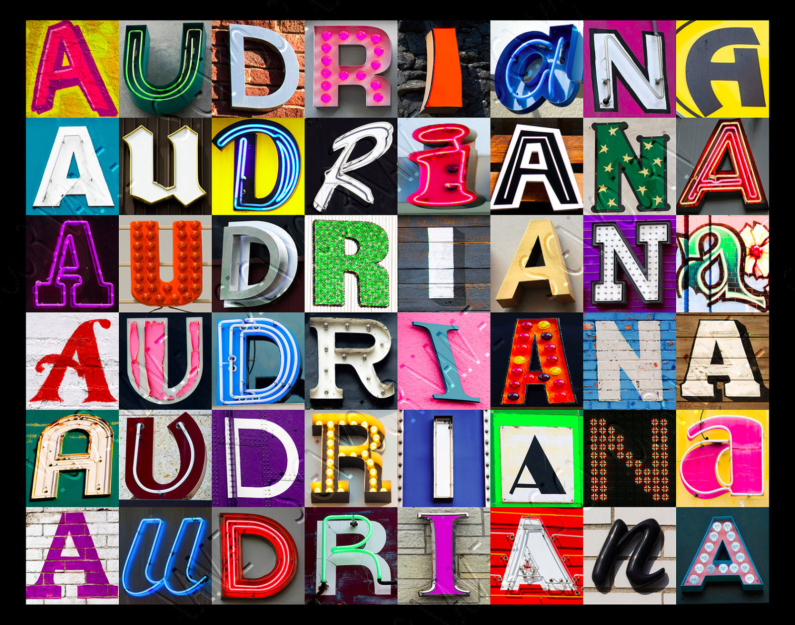AUDRIANA Name Poster featuring photos of actual sign letters | eBay