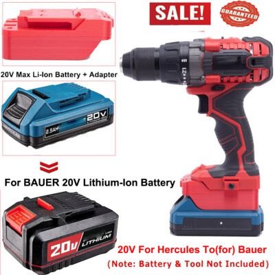 For HERCULES 20V MAX Li-Ion Battery Convert To BAUER 20V Adapter Tools ...