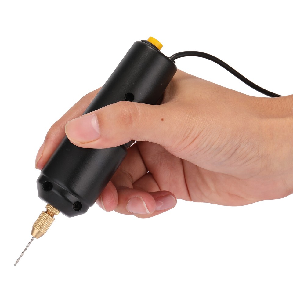 Micro Small Electric Hand Drill Puncher & 3 Bits fr Pearl Resin DIY ...