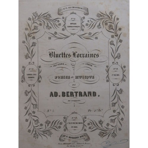 BERTRAND Ad. Idylle Amphigourique Chant Piano ca1850 | eBay