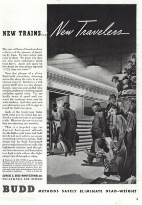 1938 Budd: New Trains New Travelers Vintage Print Ad | eBay