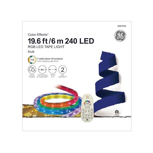 NEW! GE Color Effects RGB LED Tape Light with 240-LEDs / 19.6-feet | eBay