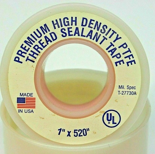 TEFLON PINK PLUMBERS TAPE PTFE 1" X 520" HIGH DENSITY THREAD SEALANT T ...