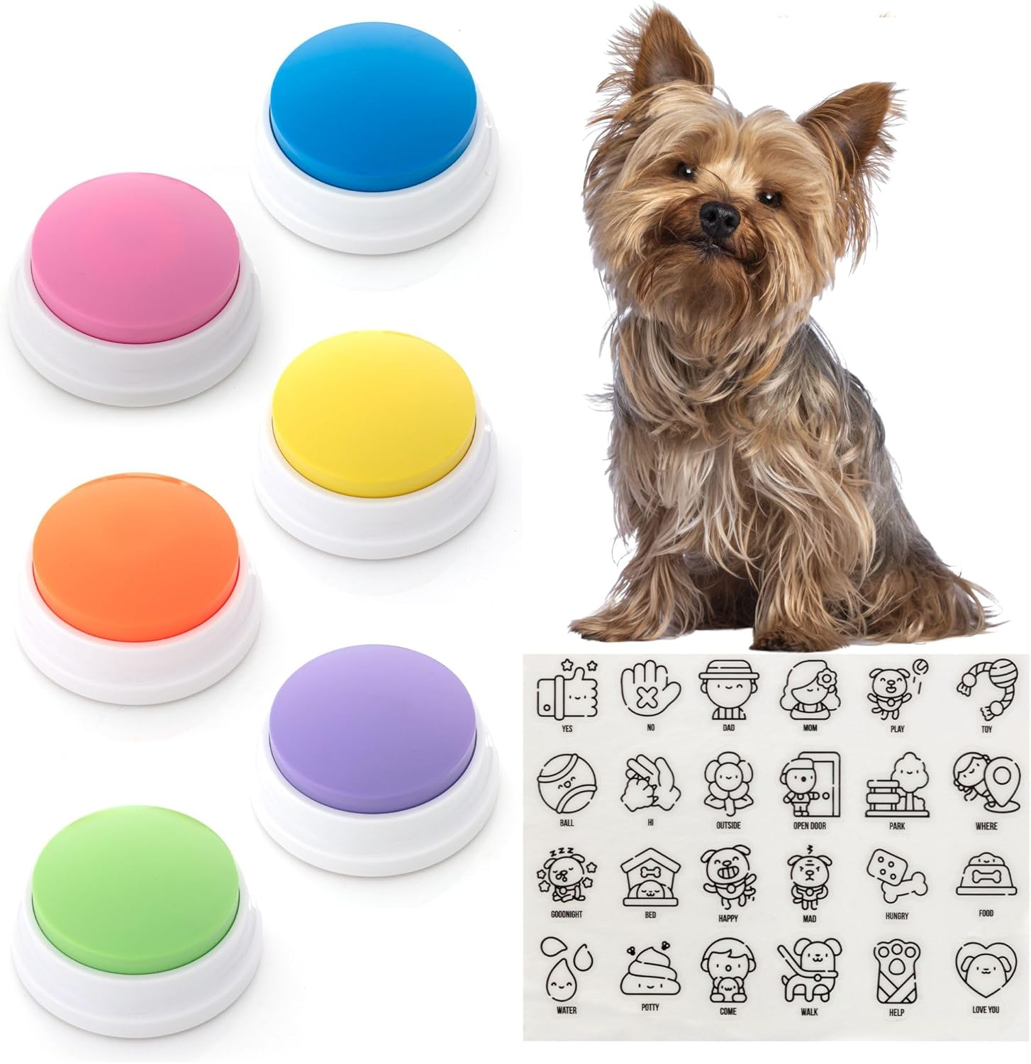 Talking Buttons for Dogs - Dog Training Push Buttons -Talk Commands ...