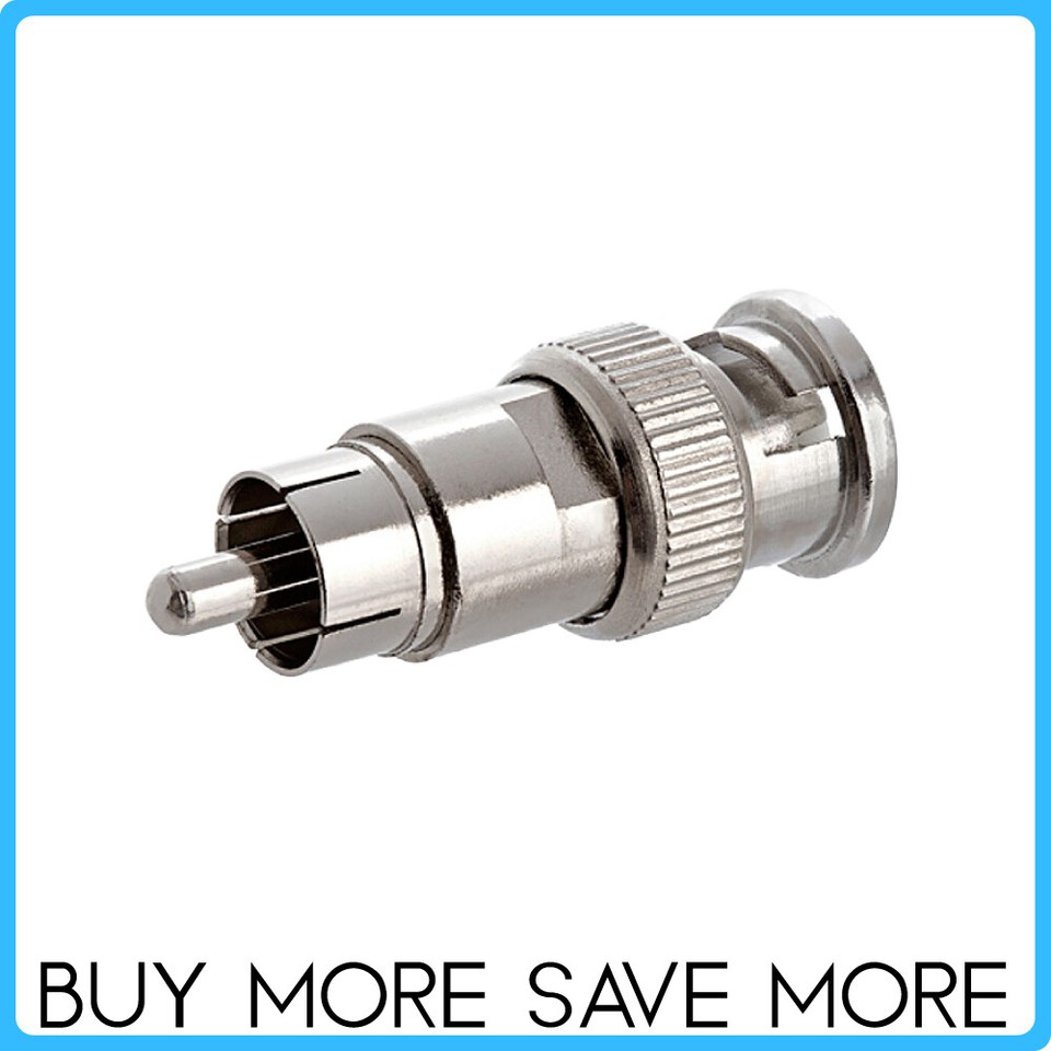BNC to RCA Adapter Coax Cable Converter Male Female Splitter Jack Plug ...