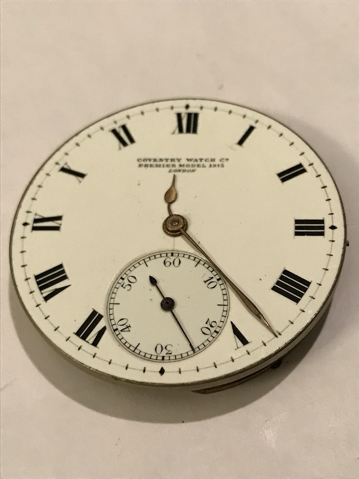 vintage movement pocket watch, Coventry Watch Co. London 1915, #376332 ...