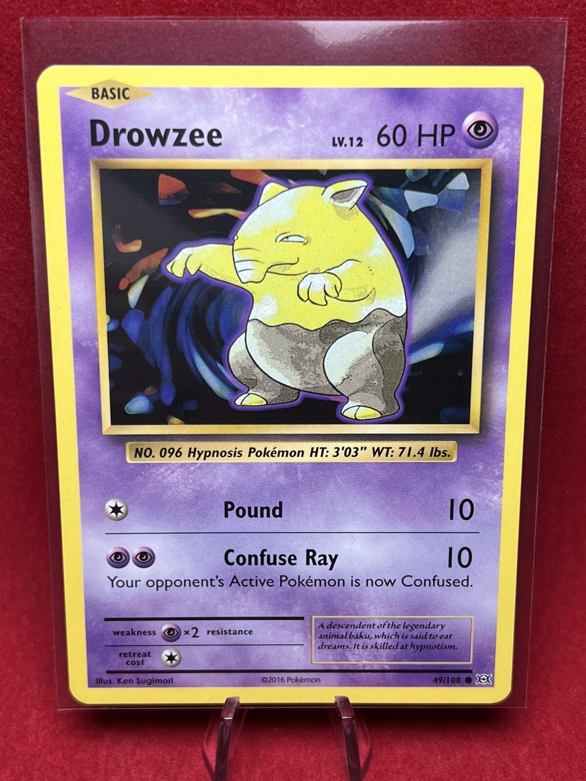 2016 Pokemon Card **Drowzee Lv.12** Evolutions XY Set No. 49/108 ...