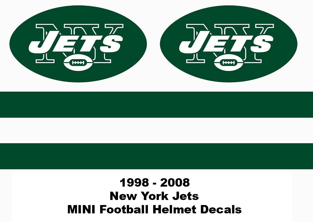 NOS MINI 1998-2008 New York Jets Throwback Football Helmet Decals | eBay