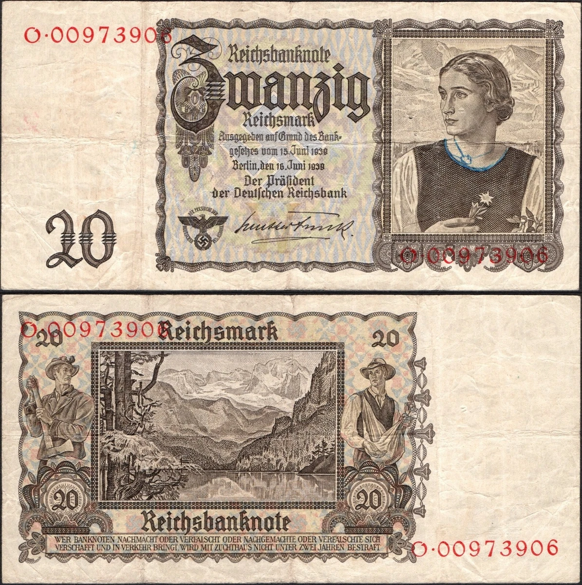 20 Reichsmark 20 Reichsmark 1939 (WPM 185), 43% OFF