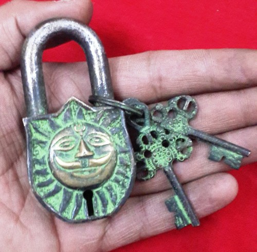 Lord Sun Face Vintage Style Brass Padlock Handmade safety Door Lock GK ...