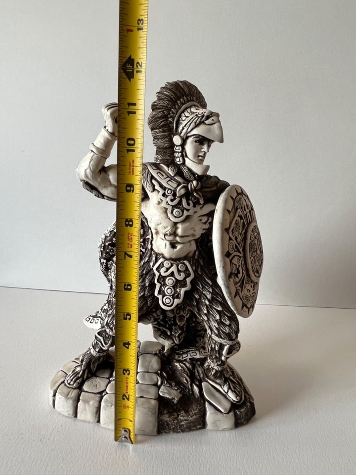 Aztec Warrior Statue– Pre-Hispanic Mexican Decor – Eagle Warrior - 12 ...