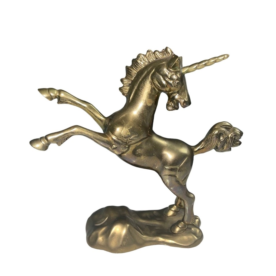 Vintage Unicorn Statue Brass Animal Figure Metal Figurine Mythical ...