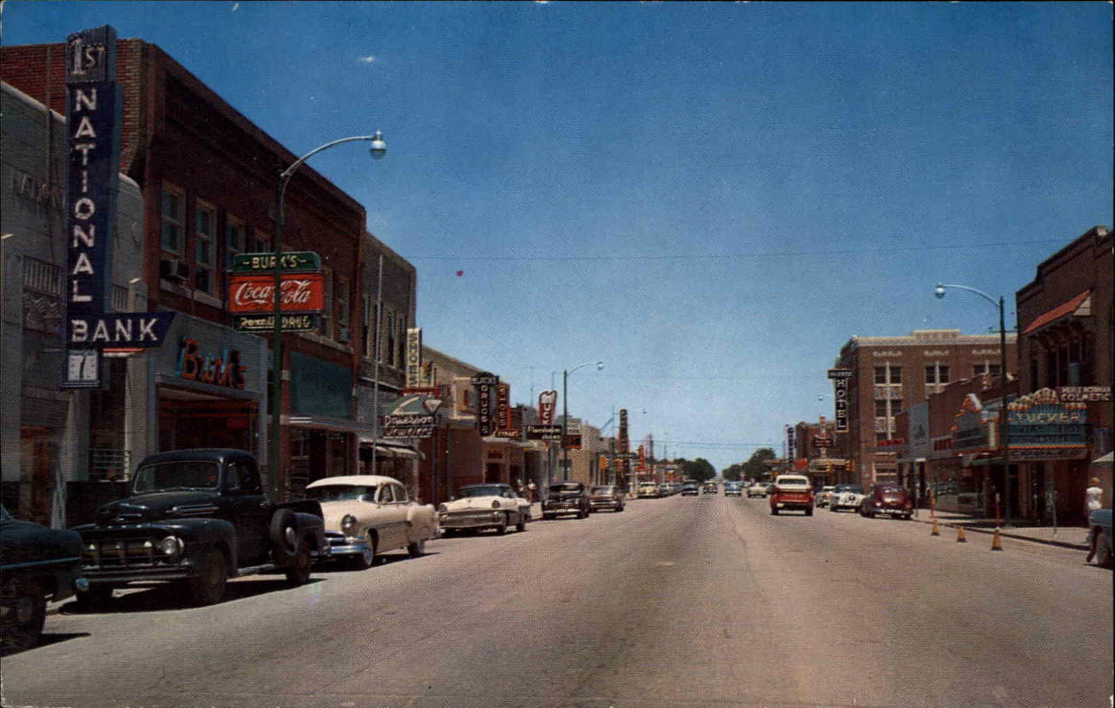 Liberal Kansas KS Pickup Trucks 1950s Street Scene Coca Cola Vintage ...