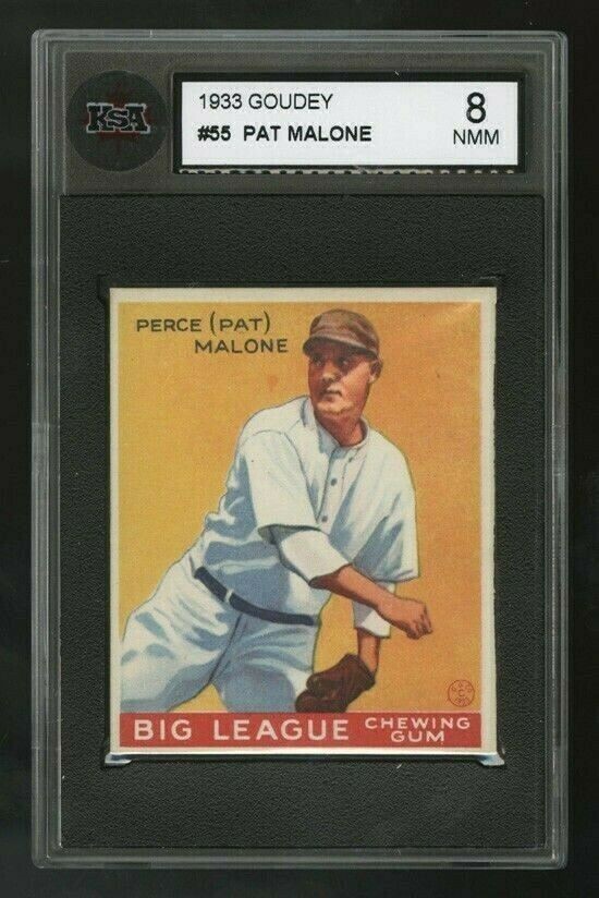 1933 GOUDEY #55 PAT MALONE KSA 8 IMPOSSIBLE ORANGE BACKGROUND COLOR ...