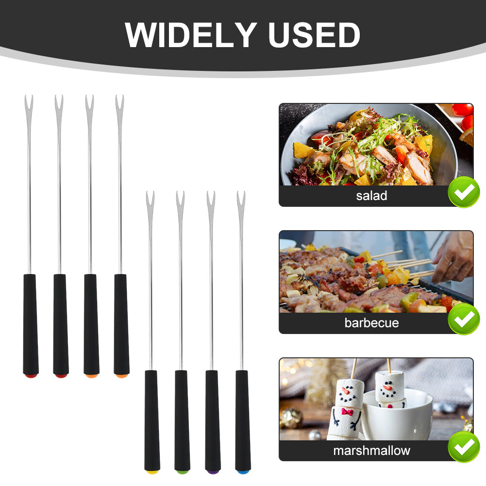 8pcs Barbecue Fork For Fire Pit V Shape Stainless Steel 6 Colors ...