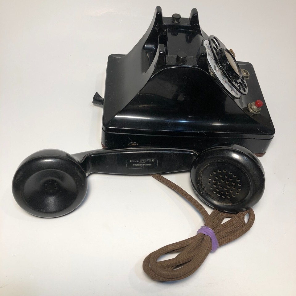 1940s WESTERN ELECTRIC 302 ROTARY TELEPHONE Bakelite With On/Off Switch ...