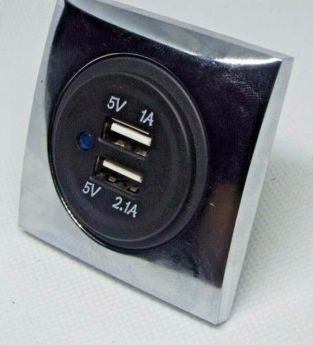 Caravan Motorhome Berker Double USB 12v Socket in Chrome frame Swift ...