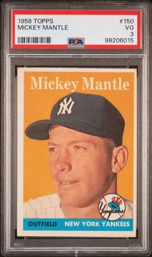 1958 Topps #150 Mickey Mantle New York Yankees HOF PSA 3 *JAYSACE* | eBay