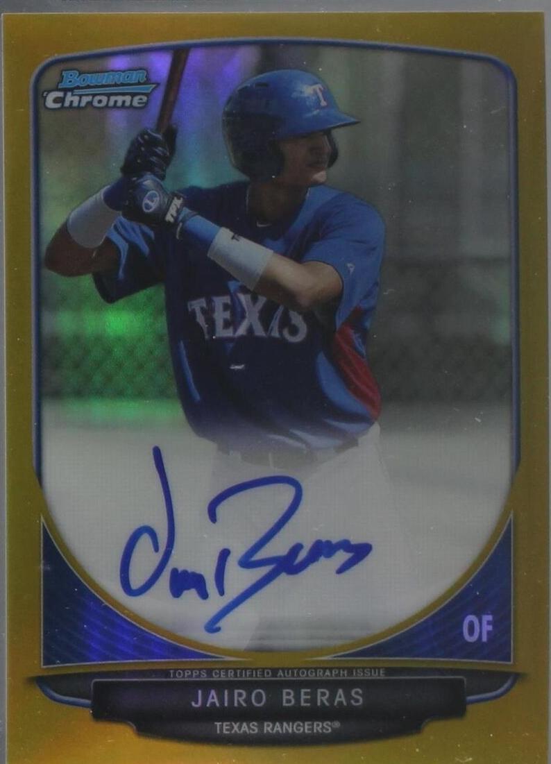 2013 Bowman - Chrome Prospects Autographs Jairo Beras #BCP-JBE Gold ...