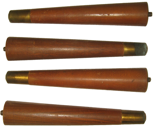 4 Original MCM 50s Vintage 8.75" Wood Tapered Legs Metal Tip Furniture ...