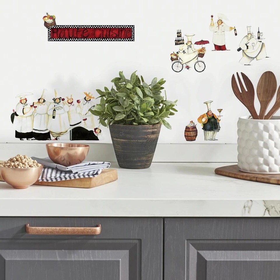 Italian Fat Chefs Wall Decals Kitchen Chef Stickers Cooking Cafe ...