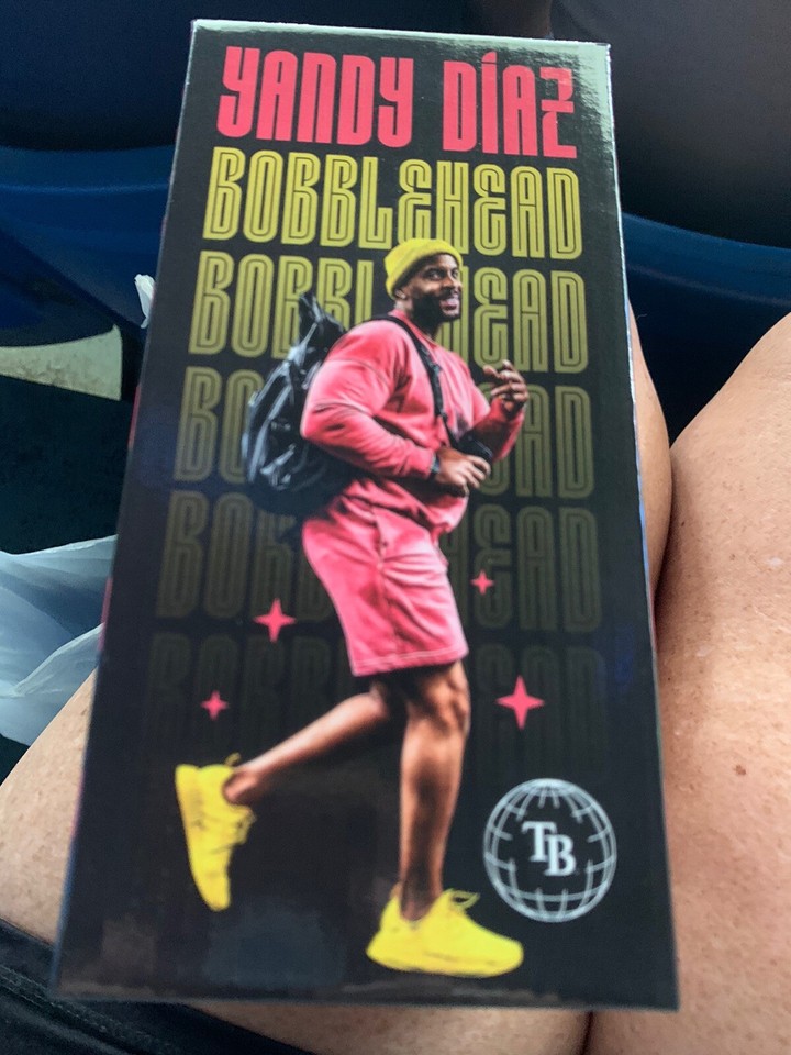 Yandy Diaz Bobblehead from 6/30/24 Game. Not opened all the way ...