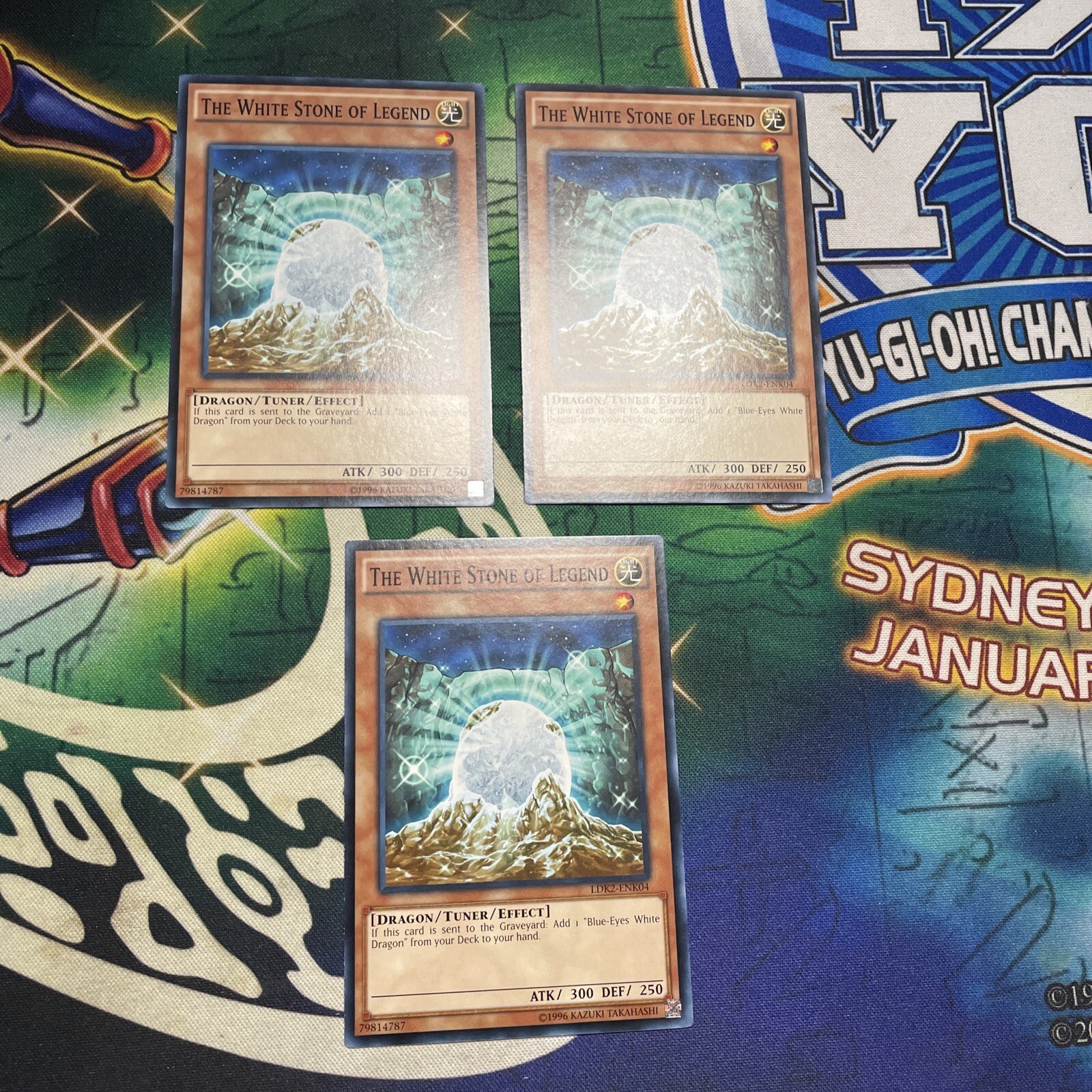 Yugioh! The White Stone of Legend x3 LDK2-ENK04 Playset NEW Unlimited ...