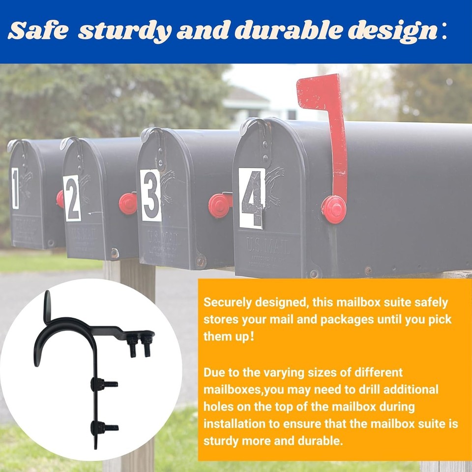 Mailbox Latch and Handle Kit, Thickened Replacement Set Black | eBay