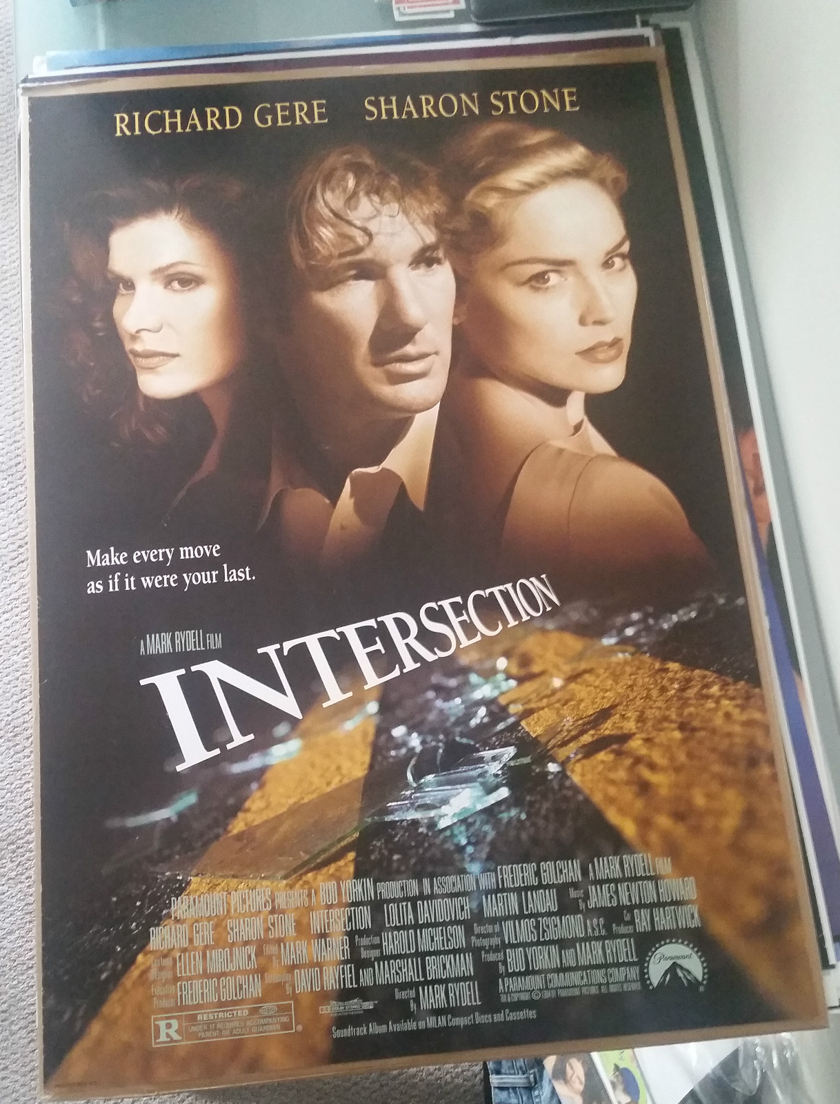 Intersection (1994) Original Movie Poster 27x40 Richard Gere Sharon ...